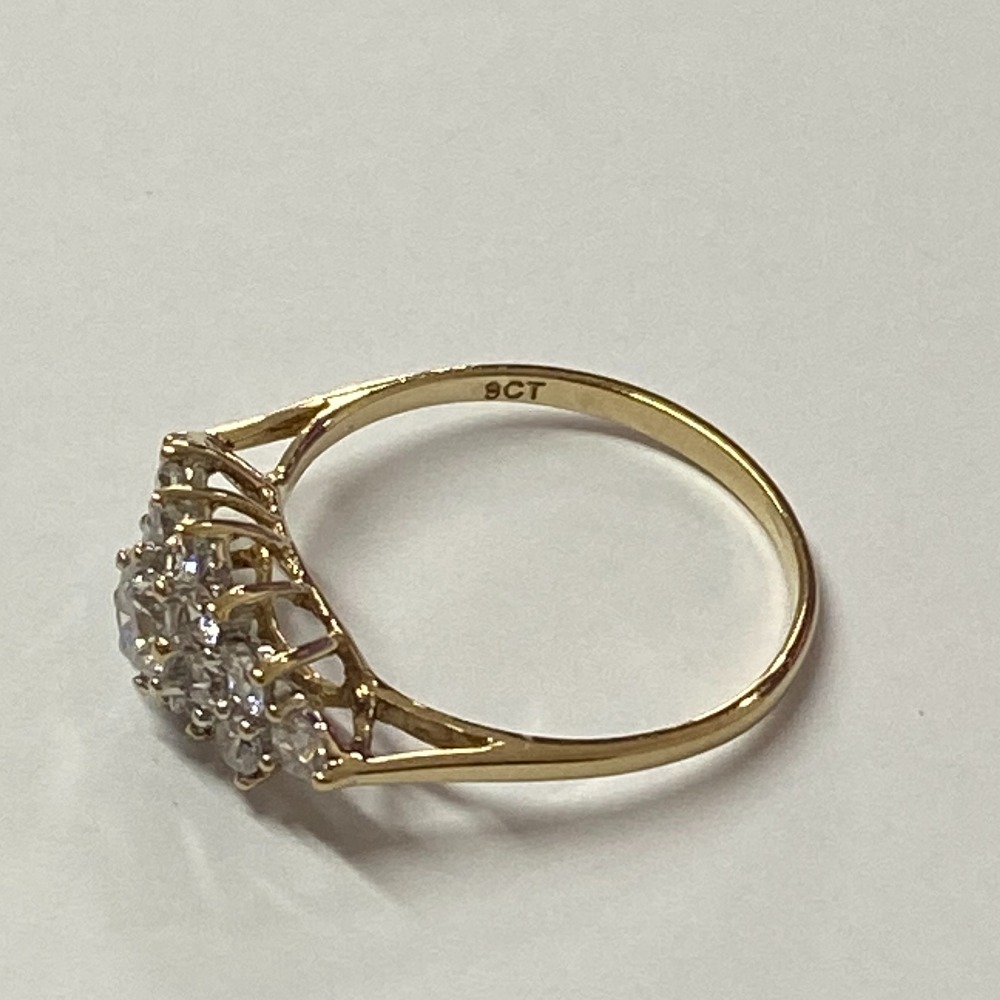 9ct Gold CZ Boat Cluster Ring - Own4Less